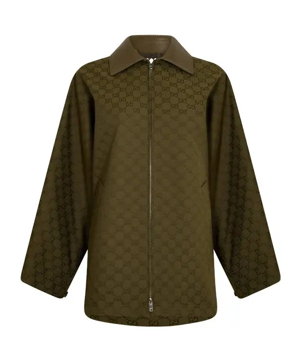 Gucci Athletic Tailored Fit Bomber Jacket With Monogram Pattern