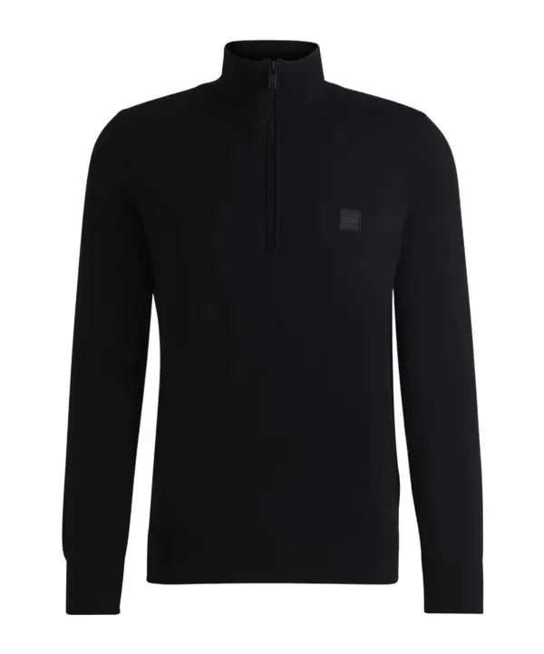 Hugo Boss Kanobix Quarter Zip Sweater - Black