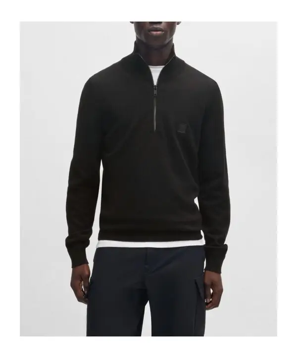 Hugo Boss Kanobix Quarter Zip Sweater - Black