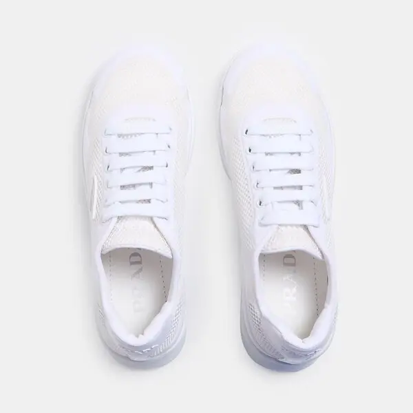 Prada Platform Lace-up Sneakers - White