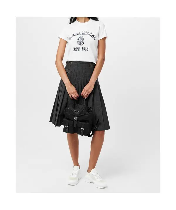 Prada Platform Lace-up Sneakers - White