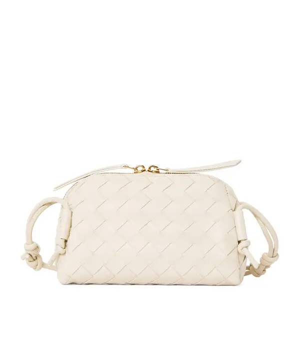 Bottega Veneta Compact Genuine Sheepskin Crossbody Bag - Black