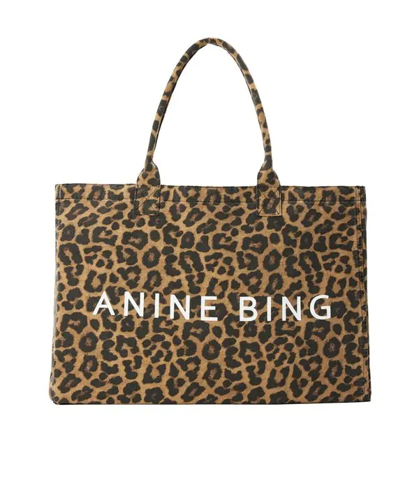 ANINE BING Leopard Print Tote Bag