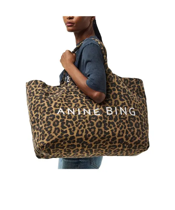 ANINE BING Leopard Print Tote Bag