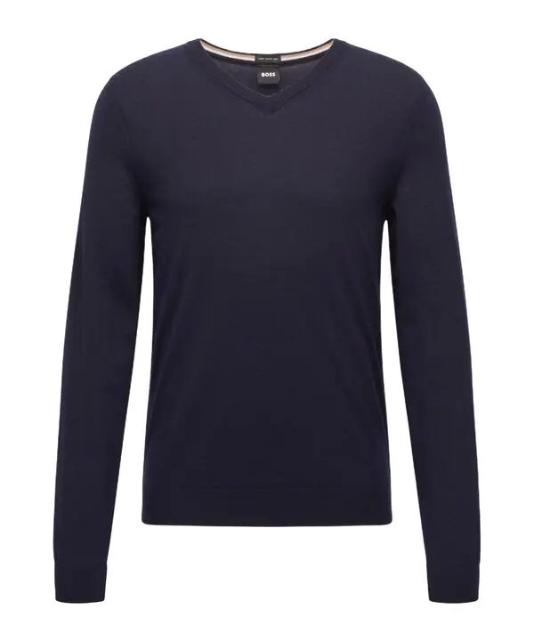 Hugo Boss V-neck Long-sleeve Knit Sweater