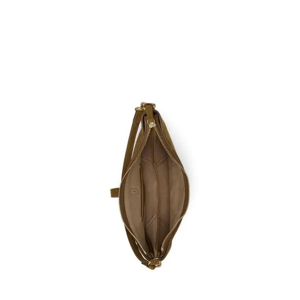 Polo Ralph Lauren Suede Croissant Shoulder Bag - Brown