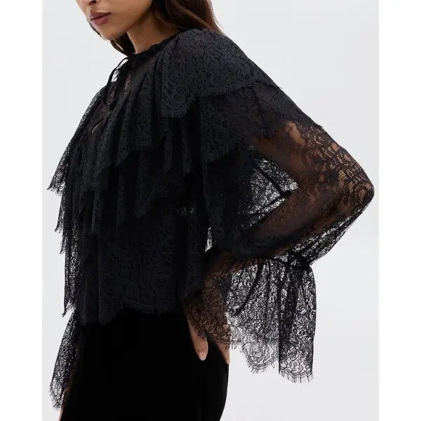 Rixo Faryn Lace Top - Black