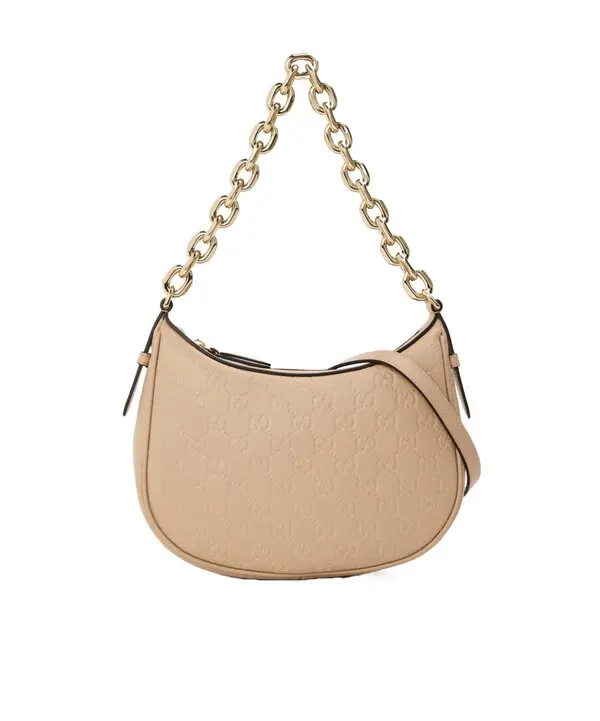 Gucci Leather Hobo Bag - Nude