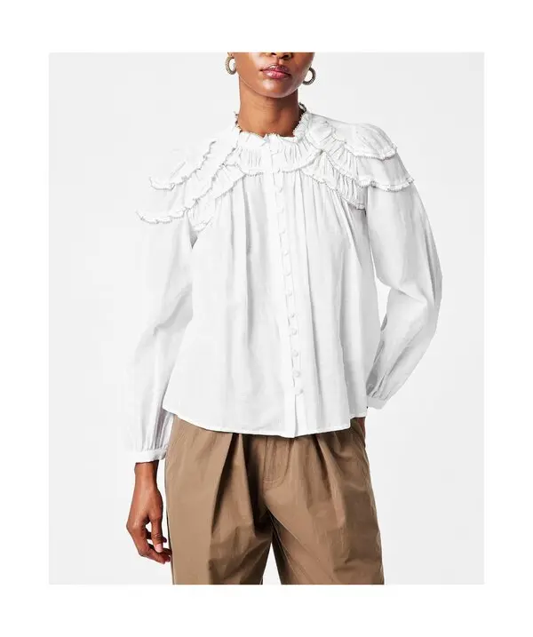 Isabel Marant Étoile Lace Collar Long Sleeve Shirt
