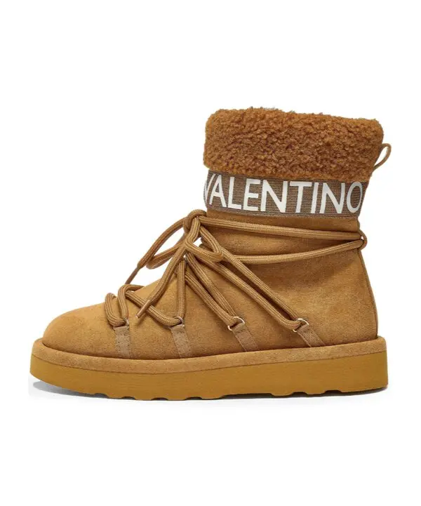 Valentino Garavani Shearling Cuff Suede Boots