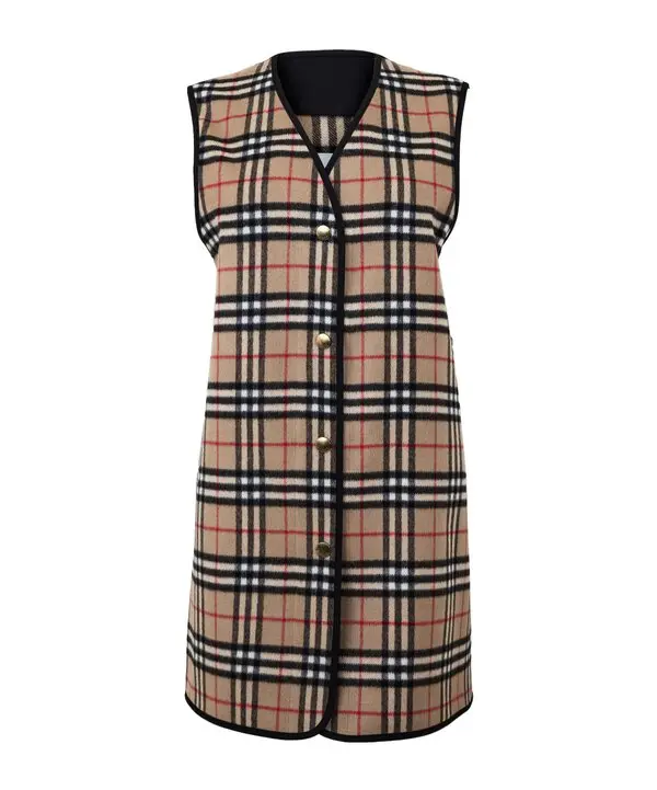Burberry Plaid Vest - Black