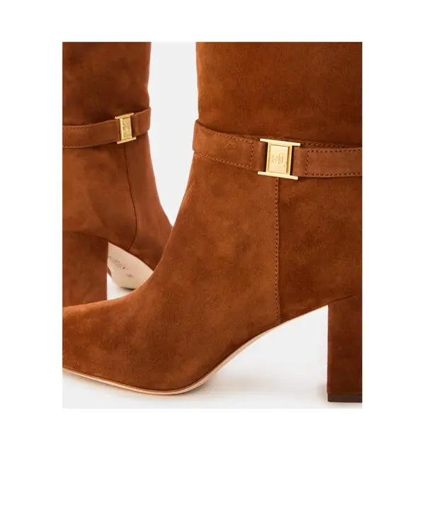 Ralph Lauren Caramel Suede Knee-high Boots