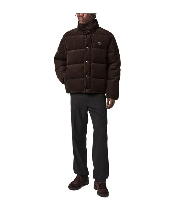 Prada Corduroy Quilted Down Jacket