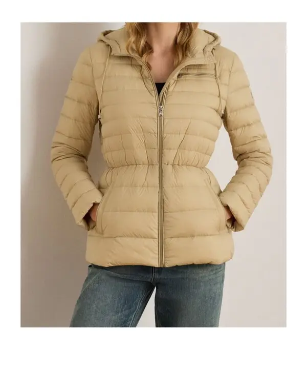 Ralph Lauren Real Leather Quilted Short Puffer Jacket