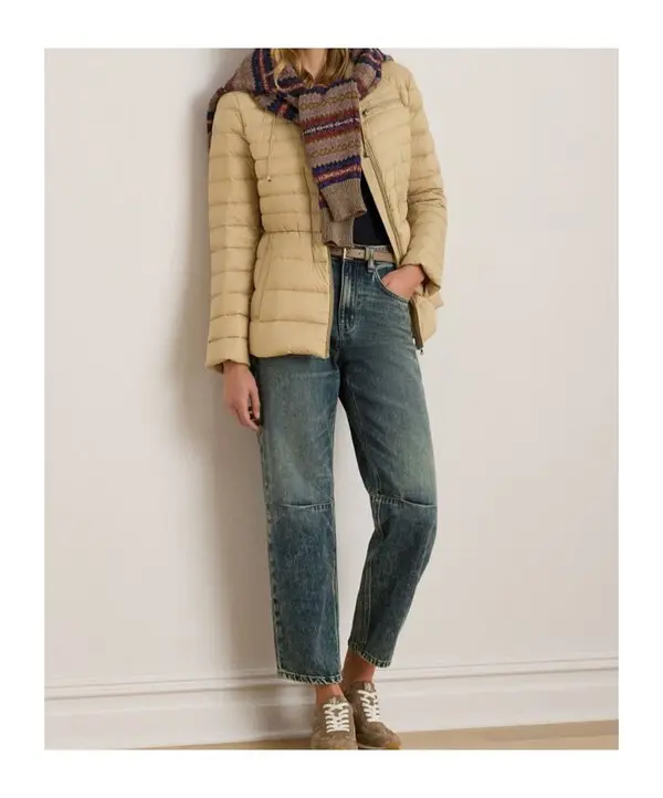 Ralph Lauren Real Leather Quilted Short Puffer Jacket