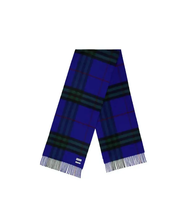Burberry Plaid Cashmere Scarf - Blue