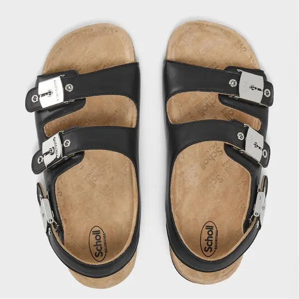 Balenciaga Flat Sandals With Logo Detail