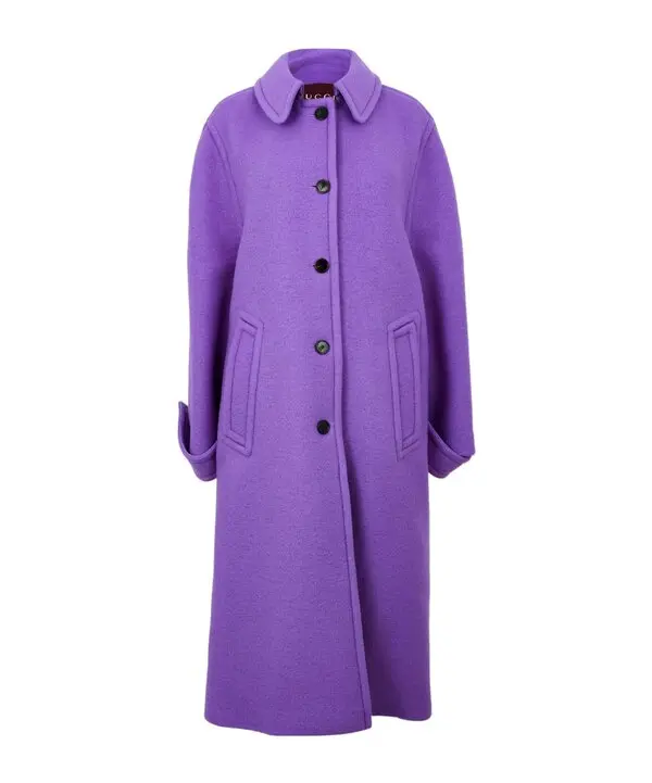 Gucci Solid Color Wool Overcoat