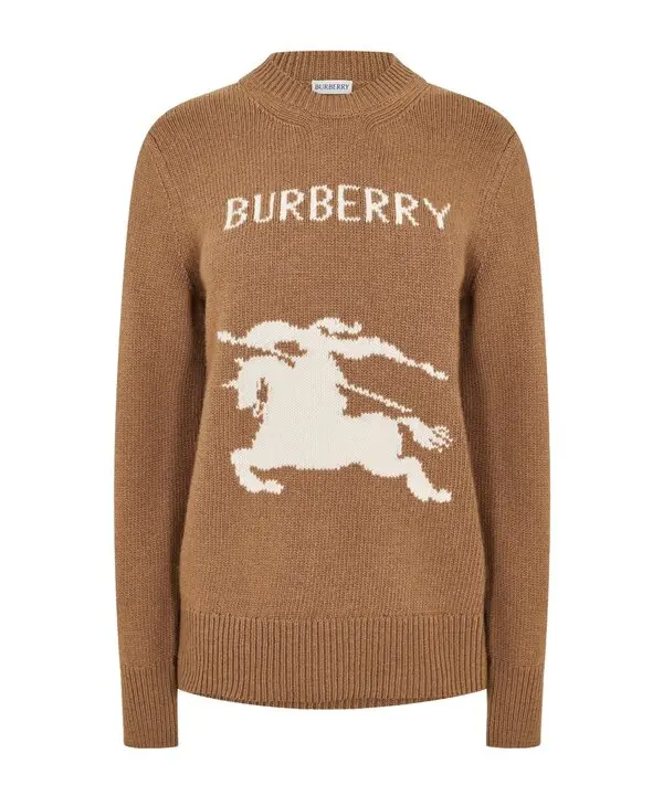 Burberry Scarlett Crew Neck Jumper With Equestrian Graphic