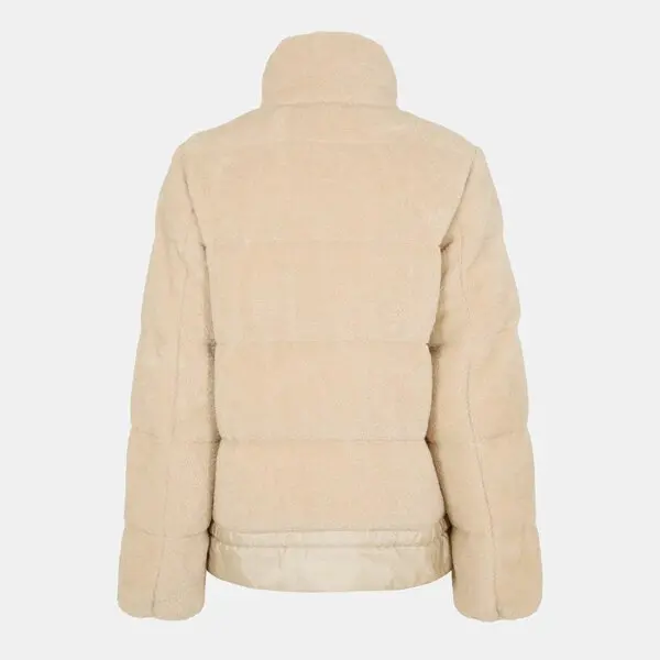 Moncler Quilted Down Jacket With Stand Collar And Logo Patch