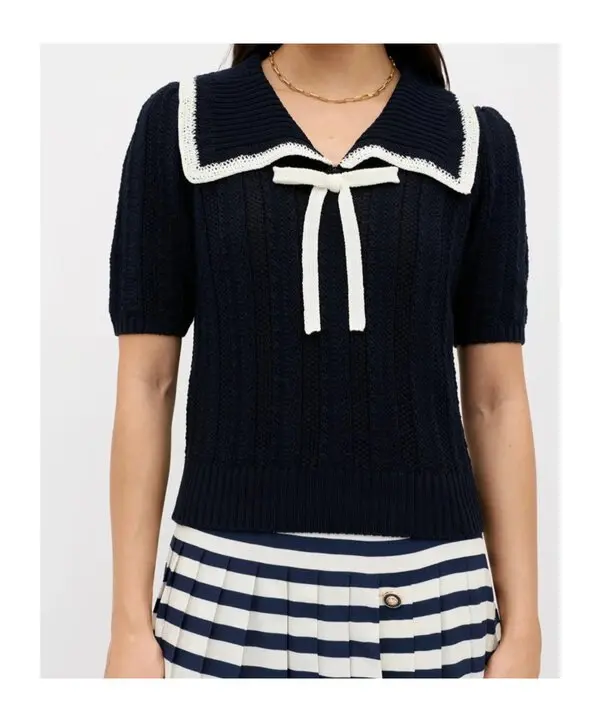 Rixo Pippa Short-sleeved Top - Black