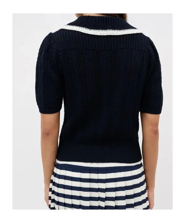 Rixo Pippa Short-sleeved Top - Black