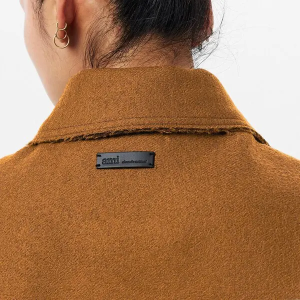 AMI Paris Single-breasted Solid Color Coat