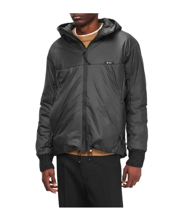 Prada Hooded Padded Jacket With Zip-up Front And Ribbed Cuffs