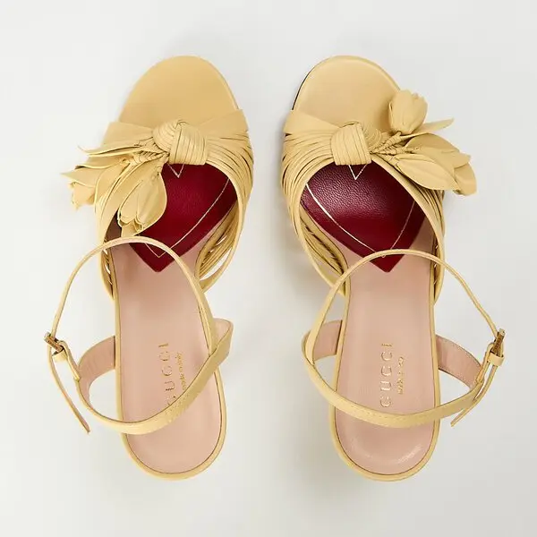 Gucci Solid Color Heeled Sandals