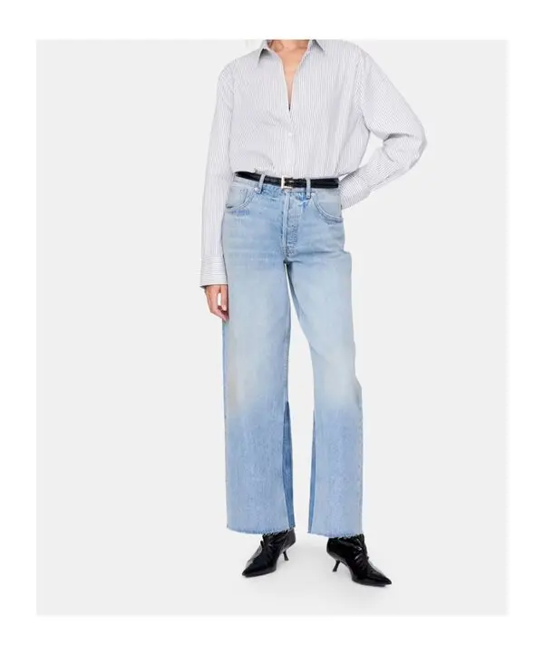 ANINE BING Striped Long-sleeve Button-down Shirt