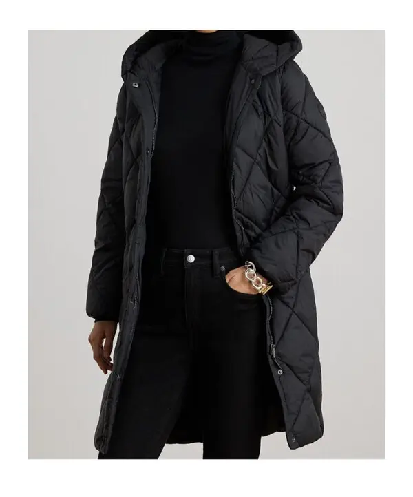 Ralph Lauren Dia Q Real Leather Medium Puffer Jacket