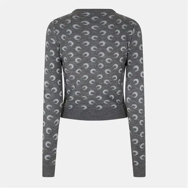 MARINE SERRE Moon Pattern Knitwear Cardigan - Black