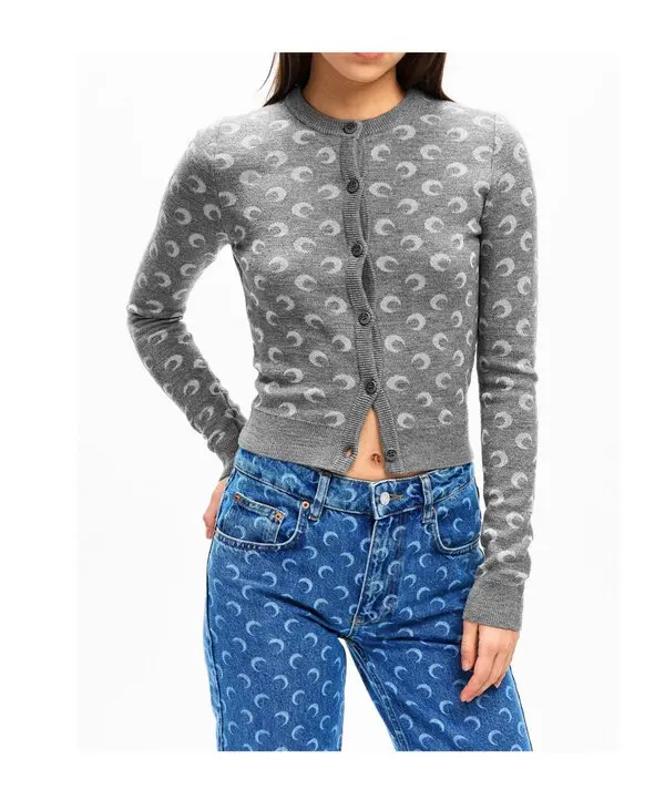 MARINE SERRE Moon Pattern Knitwear Cardigan - No