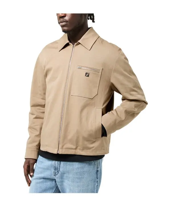 Fendi Collared Zip-up Jacket - Nude