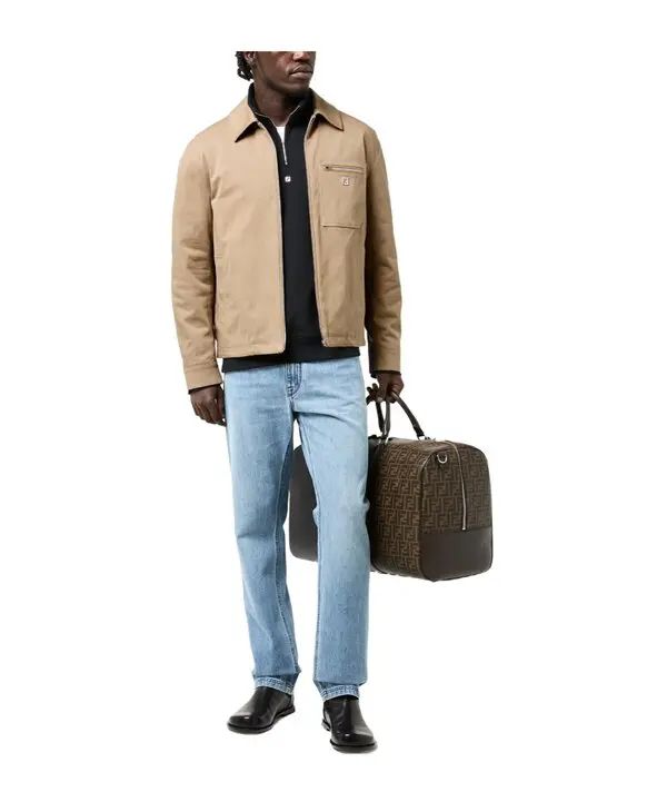 Fendi Collared Zip-up Jacket - Nude