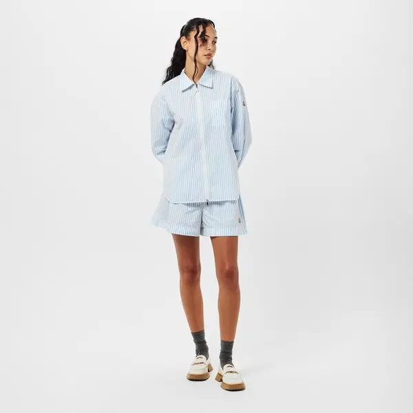 Moncler Striped Long-sleeve Zip-up Shirt