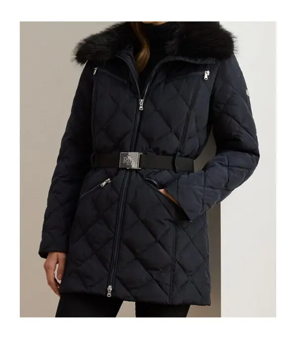 Ralph Lauren Leather Medium Puffer Jacket