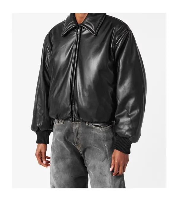 Acne Studios Coated Long Sleeve Oversized Fit Bomber Jacket