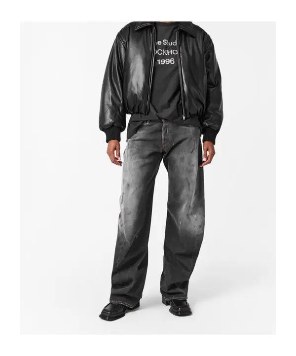 Acne Studios Coated Long Sleeve Oversized Fit Bomber Jacket