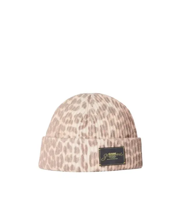 GANNI Leopard Beanie