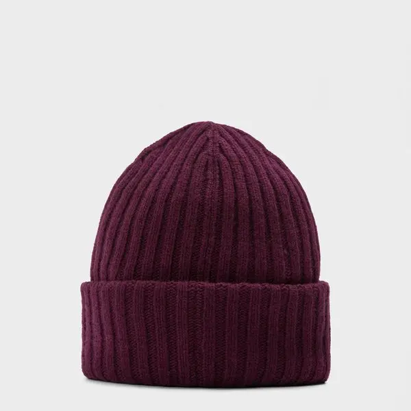 GANNI Ribbed Beanie With Embroidered Logo