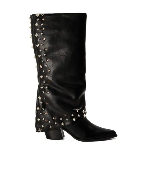 Steve Madden Studded Long Boots - Black