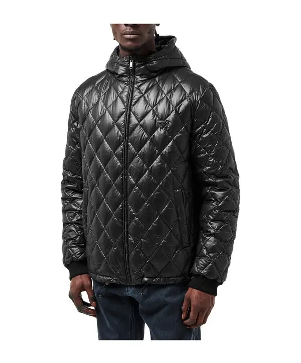 Prada Diamond-quilted Hooded Jacket