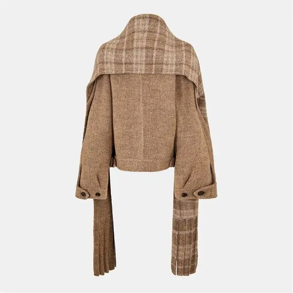 Burberry Scarf Coat With Plaid Lining