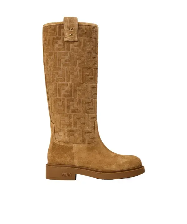 Fendi Suede Filo Knee High Boots - Brown