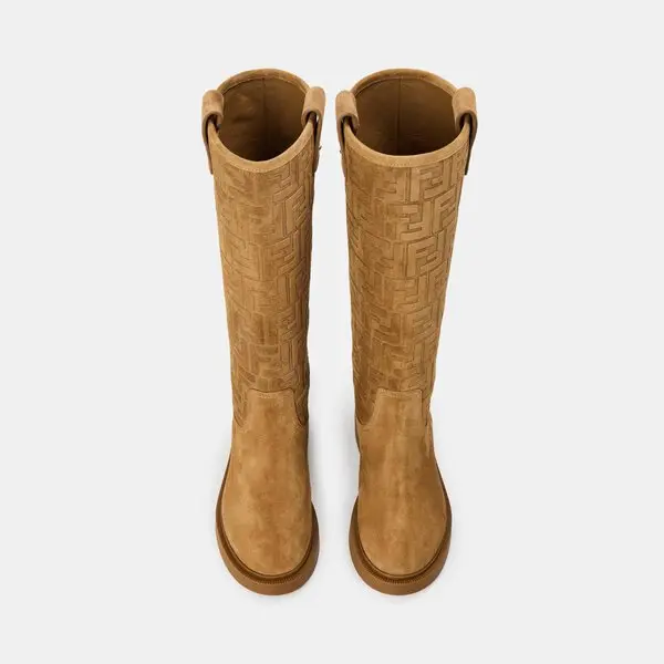 Fendi Suede Filo Knee High Boots