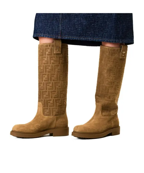 Fendi Suede Filo Knee High Boots