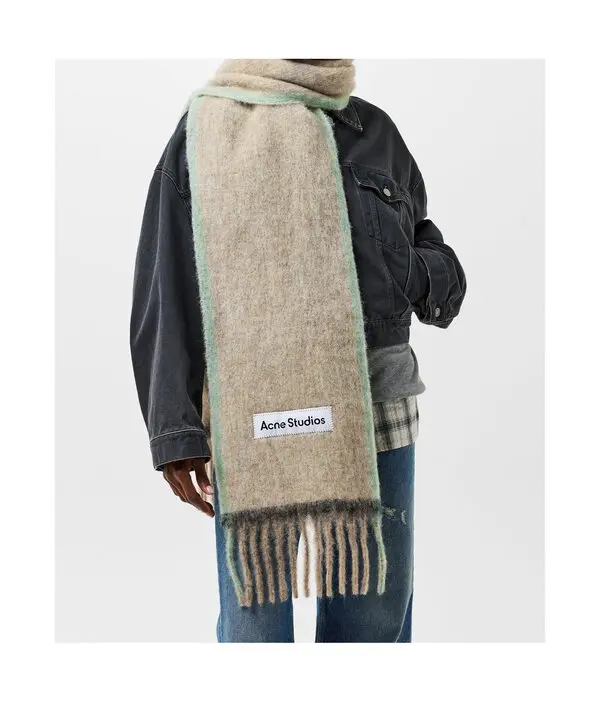 Acne Studios Logo Patch Knitted Scarf