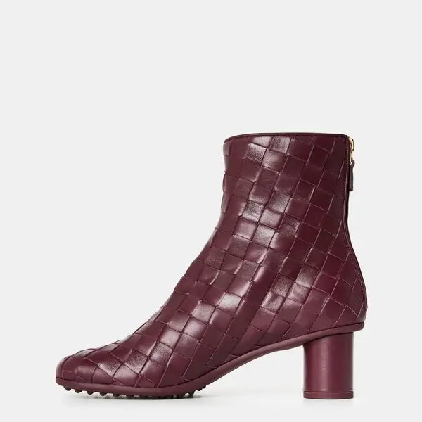 Bottega Veneta Woven Ankle Boots With Block Heel