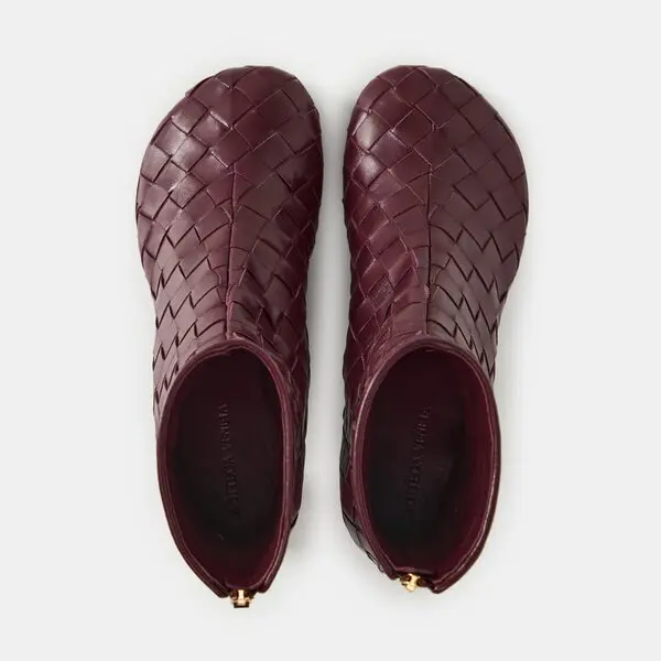 Bottega Veneta Woven Ankle Boots With Block Heel